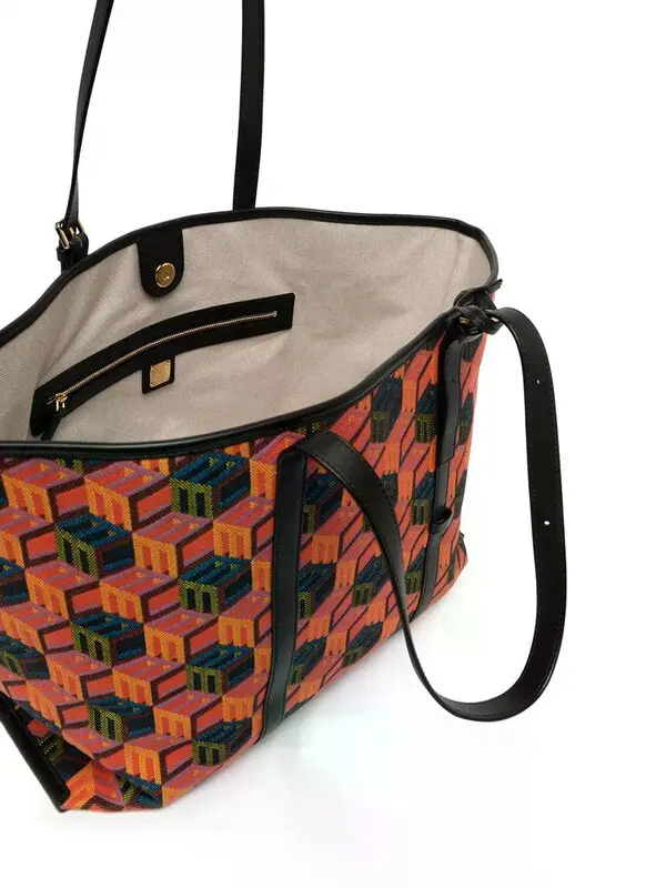 Mcm Cubic-monogram Jacquard Tote Bag