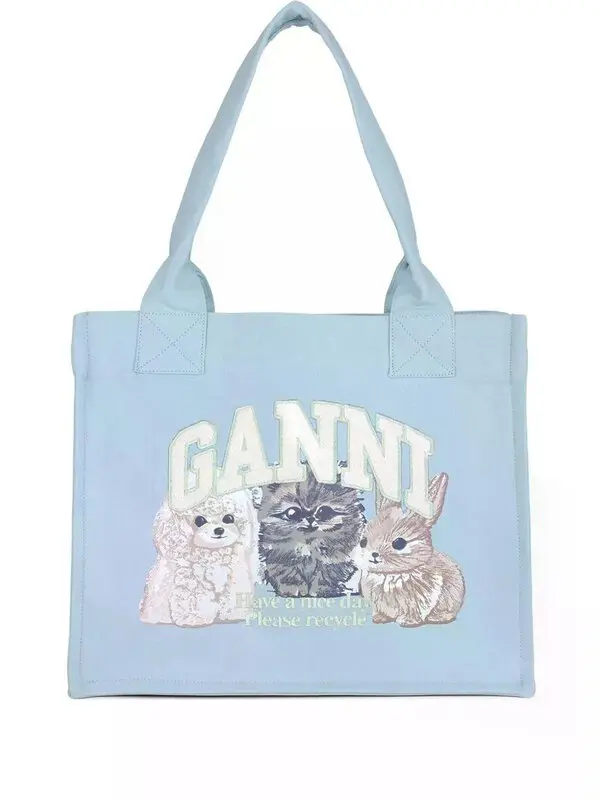 GANNI Recycled Cotton Large Tote Bag