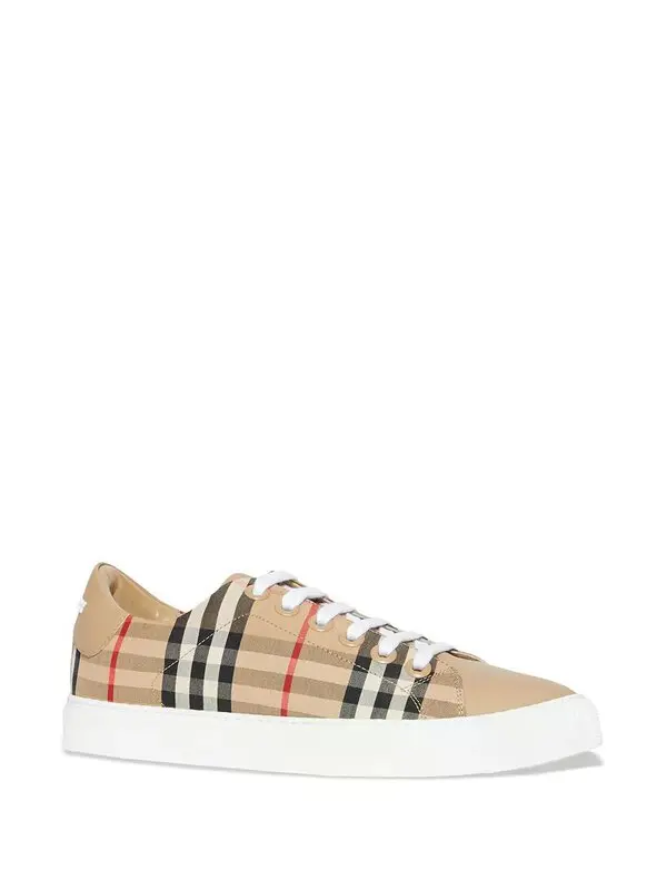 Burberry Check Lace-up Sneakers - Brown
