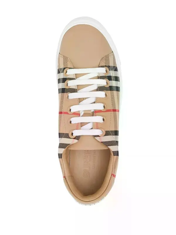 Burberry Check Lace-up Sneakers - Brown
