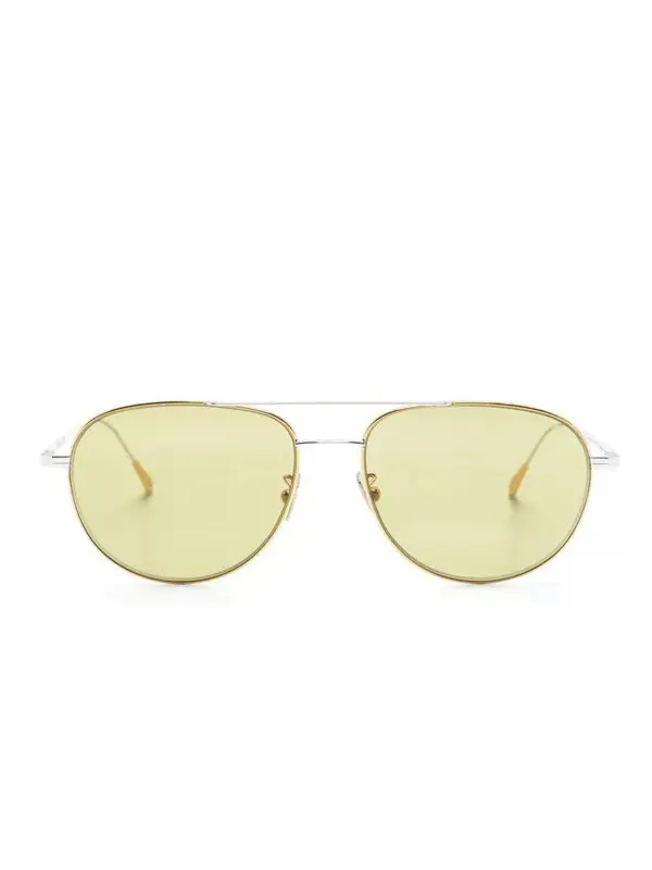 CUTLER & GROSS Two-tone Pilot-frame Sunglasses - Green