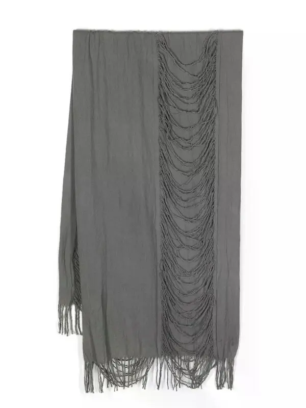 Yohji Yamamoto Distressed-finish Wool Scarf - Grey