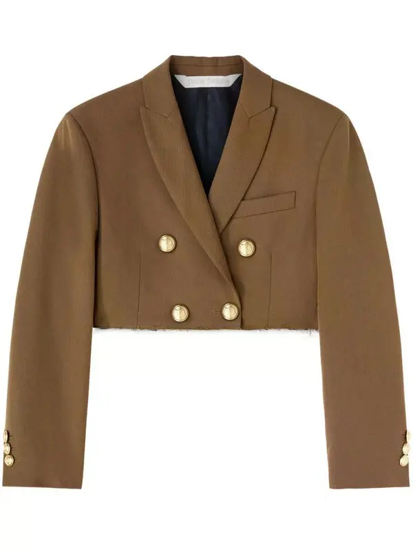 Palm Angels Double-breasted Cropped Blazer