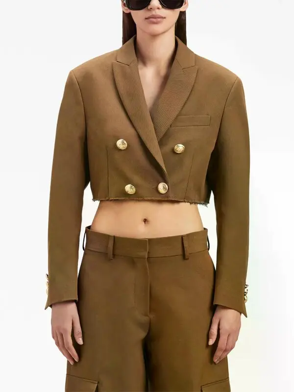 Palm Angels Double-breasted Cropped Blazer