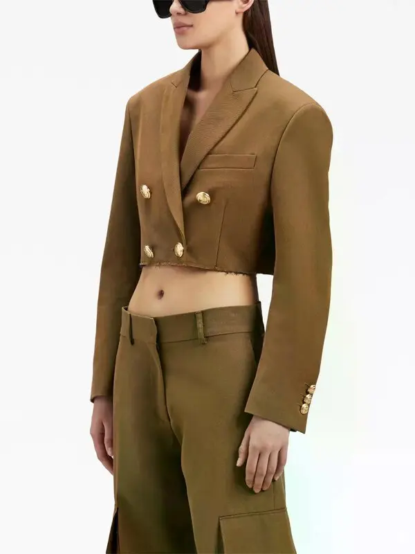 Palm Angels Double-breasted Cropped Blazer
