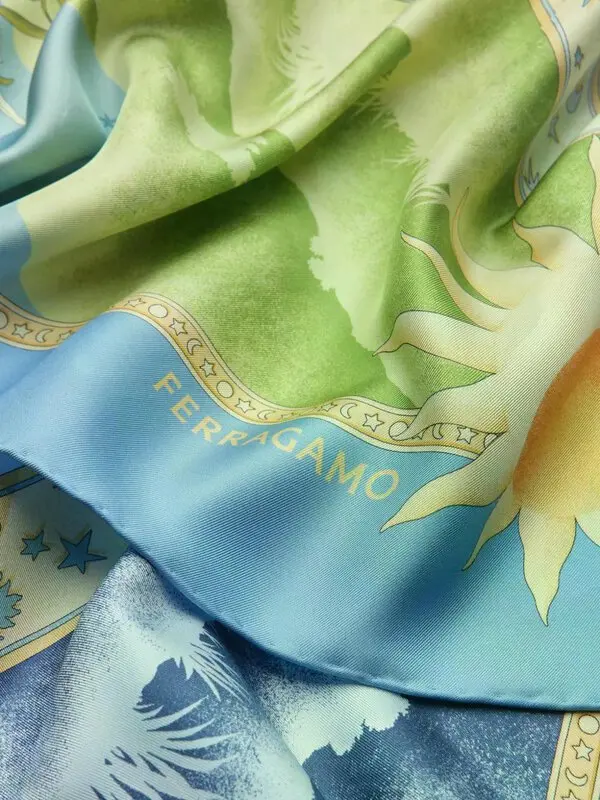 FERRAGAMO Day & Night Print Silk Scarf