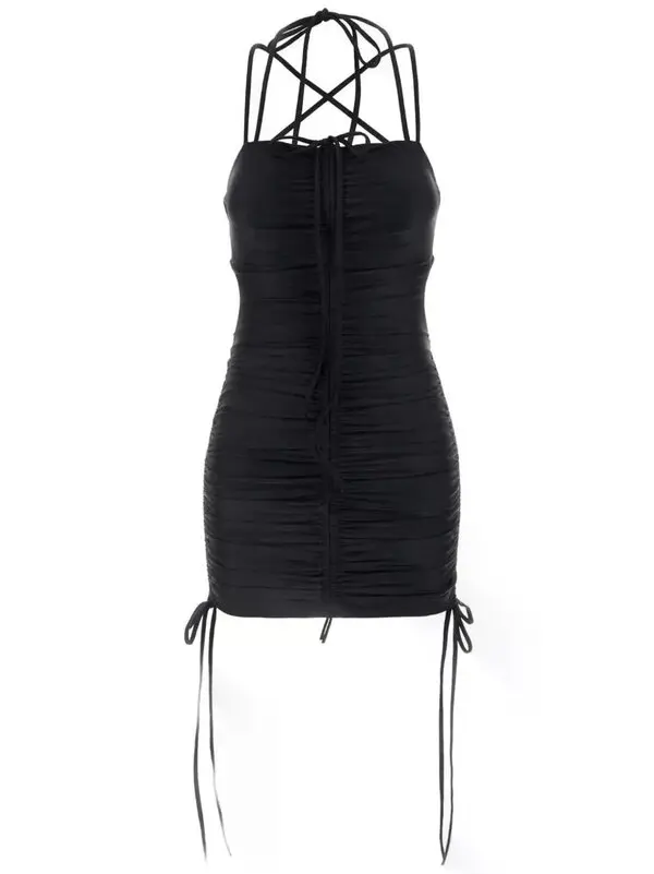 Balenciaga Ruched Mini Dress - Black