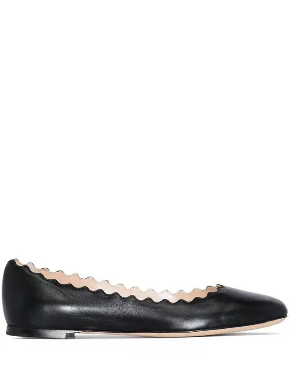 Chloé Lauren Leather Ballerina Flats - Black