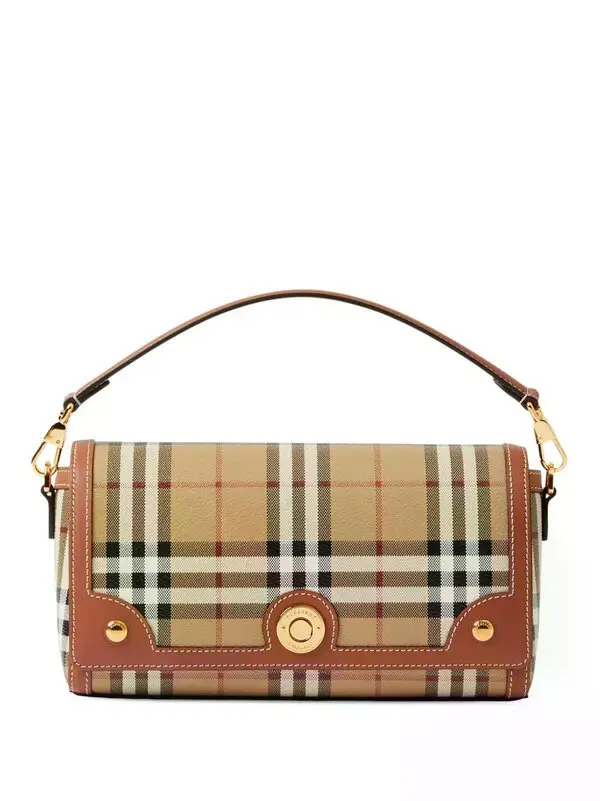 Burberry Check-pattern Top Handle Bag - Brown