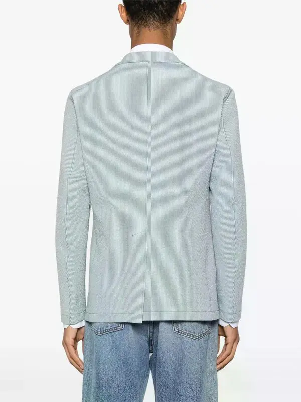 Tagliatore Striped Single-breasted Blazer - Green