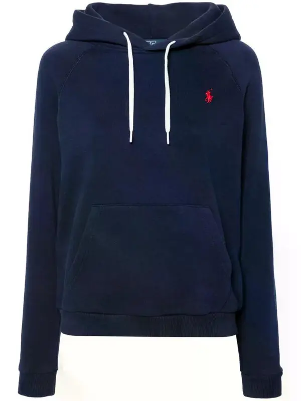 Polo Ralph Lauren Drawstring Hoodie With Embroidered Pony Motif - Blue