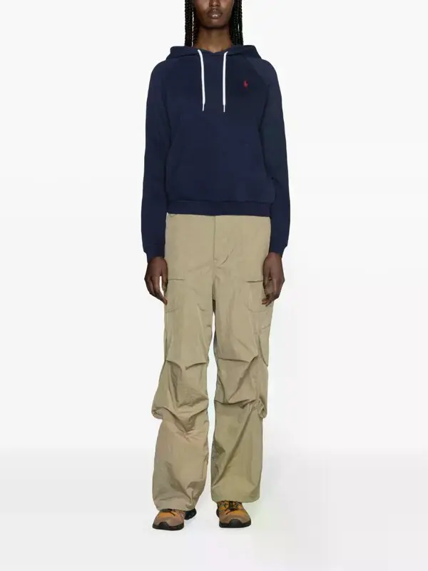 Polo Ralph Lauren Drawstring Hoodie With Embroidered Pony Motif - Blue