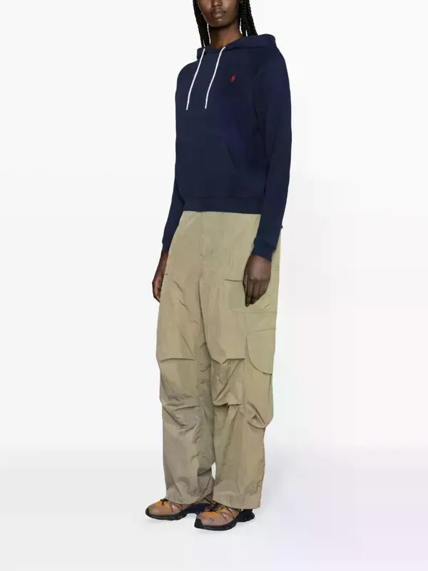 Polo Ralph Lauren Drawstring Hoodie With Embroidered Pony Motif - Blue