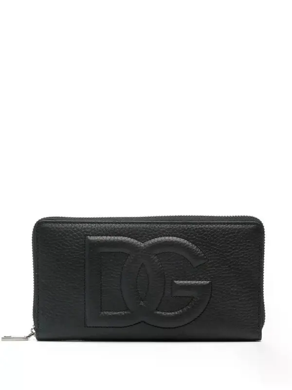 Dolce & Gabbana Embossed-logo Leather Wallet - Black