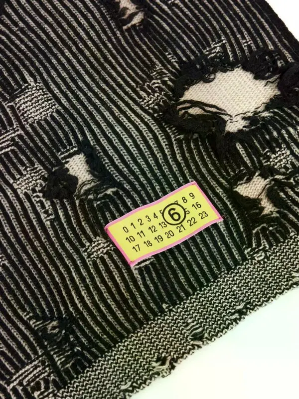 MAISON MARGIELA Numbers-motif Ribbed Scarf