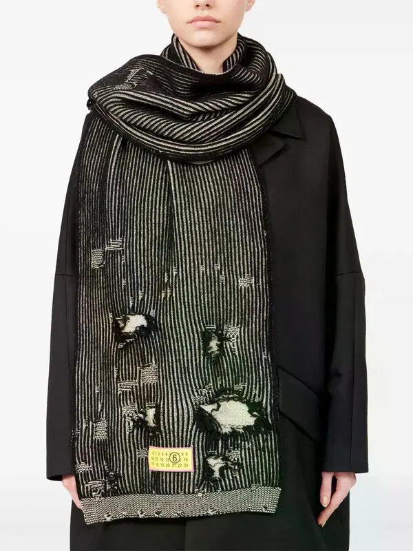 MAISON MARGIELA Numbers-motif Ribbed Scarf