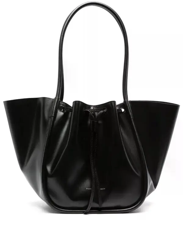 Proenza Schouler Large Ruched Leather Tote Bag - Black