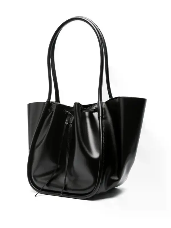 Proenza Schouler Large Ruched Leather Tote Bag - Black