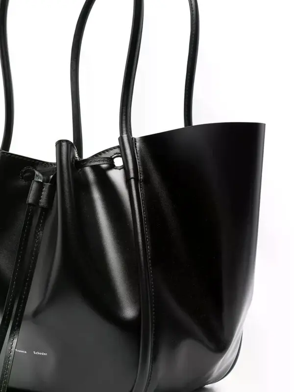 Proenza Schouler Large Ruched Leather Tote Bag - Black