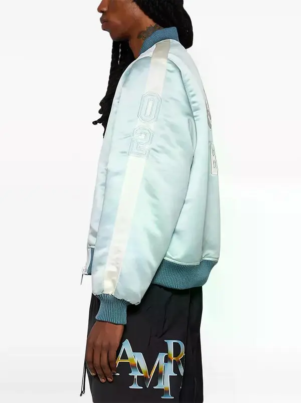 Rhude Logo-appliqué Satin Bomber Jacket