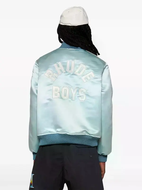Rhude Logo-appliqué Satin Bomber Jacket