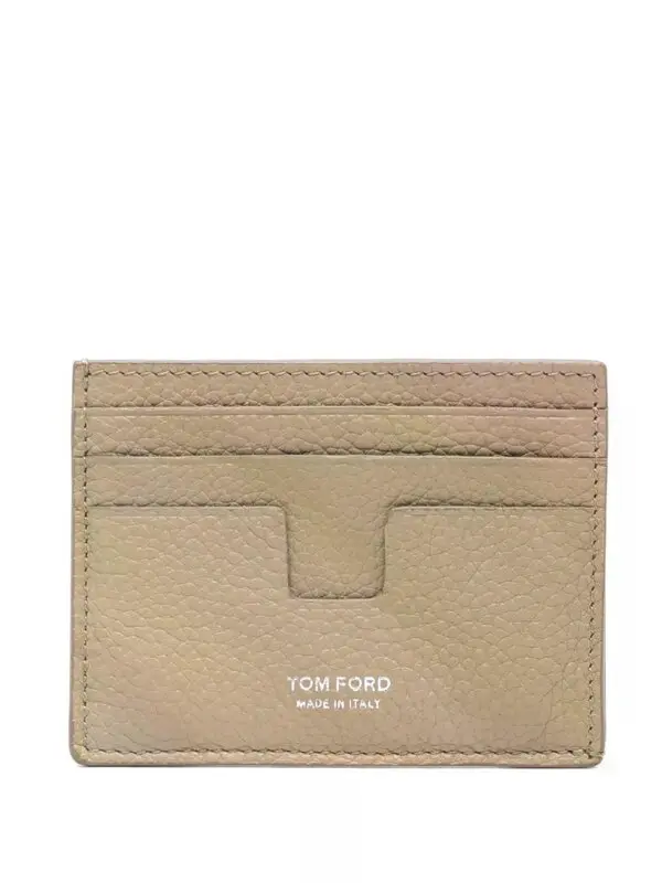 TOM FORD Leather Card Holder - Neutrals