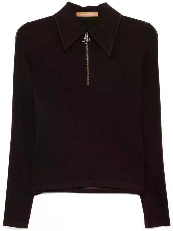 REJINA PYO Jasmine Polo Top - Brown