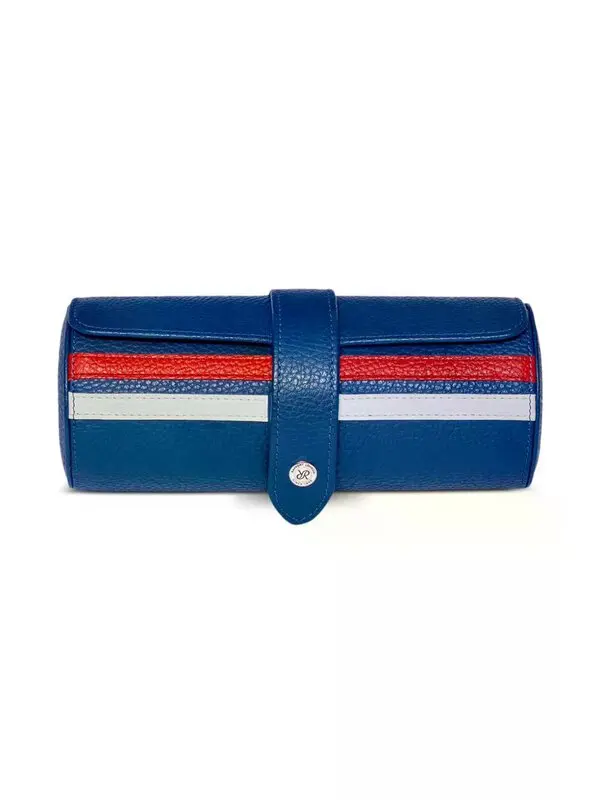 RAPPORT LONDON Greenwich Leather Three-watch Roll - Blue