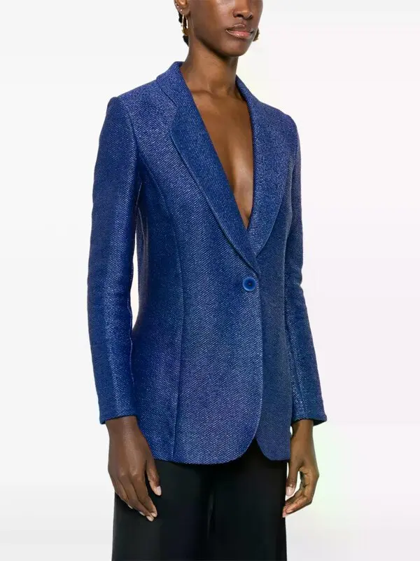 Giorgio Armani Patterned Jacquard Blazer - Blue