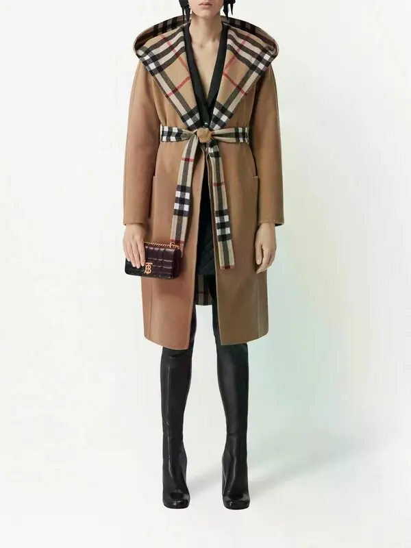 Burberry Checked-detail Wrap Coat