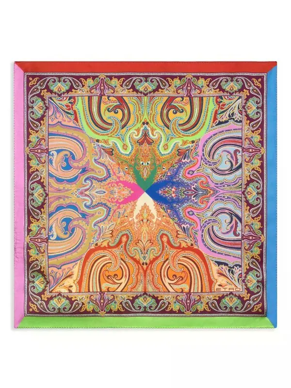 Etro Silk Pocket Square - Red