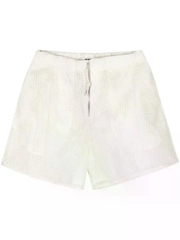 JIL SANDER Mesh Cotton Shorts - Neutrals