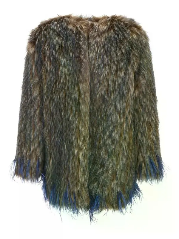 Roberto Cavalli Feather-effect Faux Fur Coat - Grey