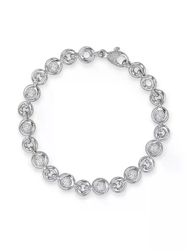 PRAGNELL 18kt White Gold Diamond Rockchain Bracelet - Silver
