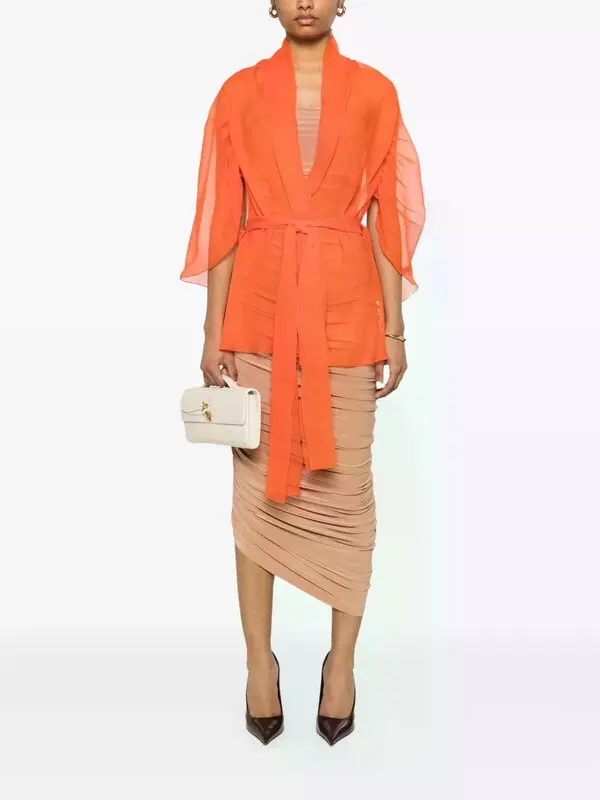 Alberta Ferretti Silk Jacket - Orange