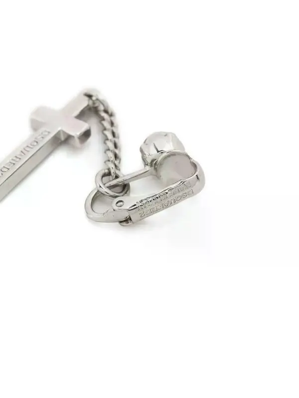 Dsquared2 Tone Engraved Cross Pendant Clip-on Earring