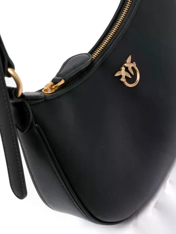 Pinko Leather Shoulder Bag With Love Birds Buckle