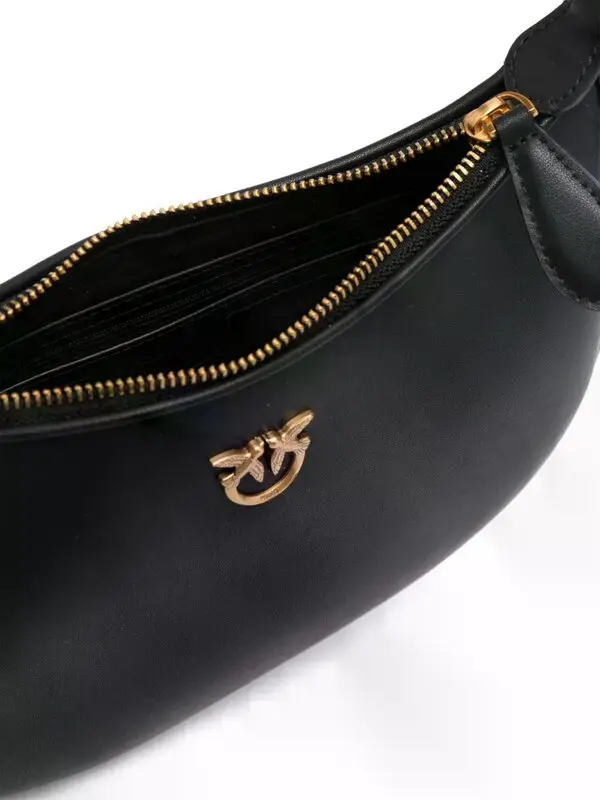Pinko Leather Shoulder Bag With Love Birds Buckle