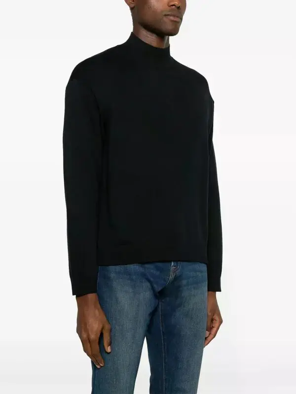 Emporio Armani Virgin Wool Mock-neck Sweater