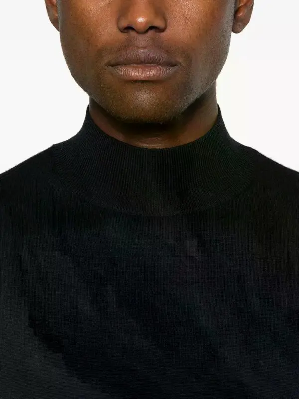 Emporio Armani Virgin Wool Mock-neck Sweater