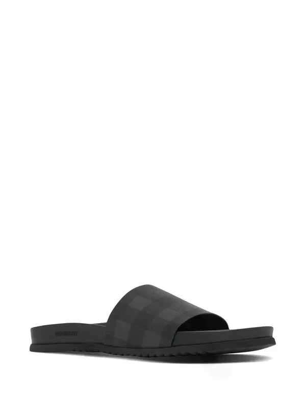 Burberry Checked Pool Slides - Grey