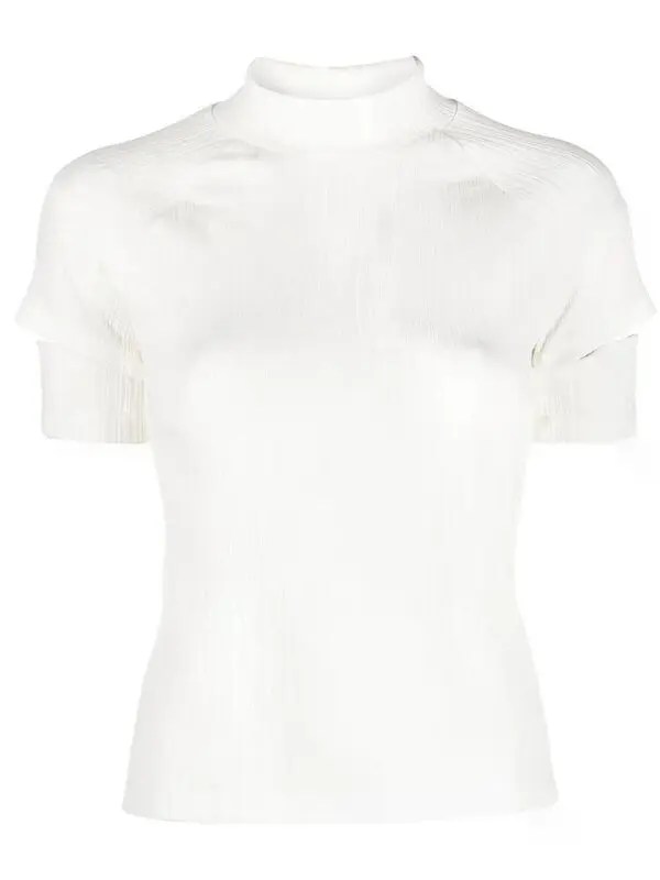 Helmut Lang Ribbed Cut-out Sleeve Top