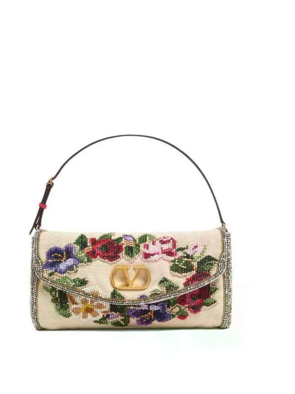 Valentino Garavani Devain Embroidered Shoulder Bag
