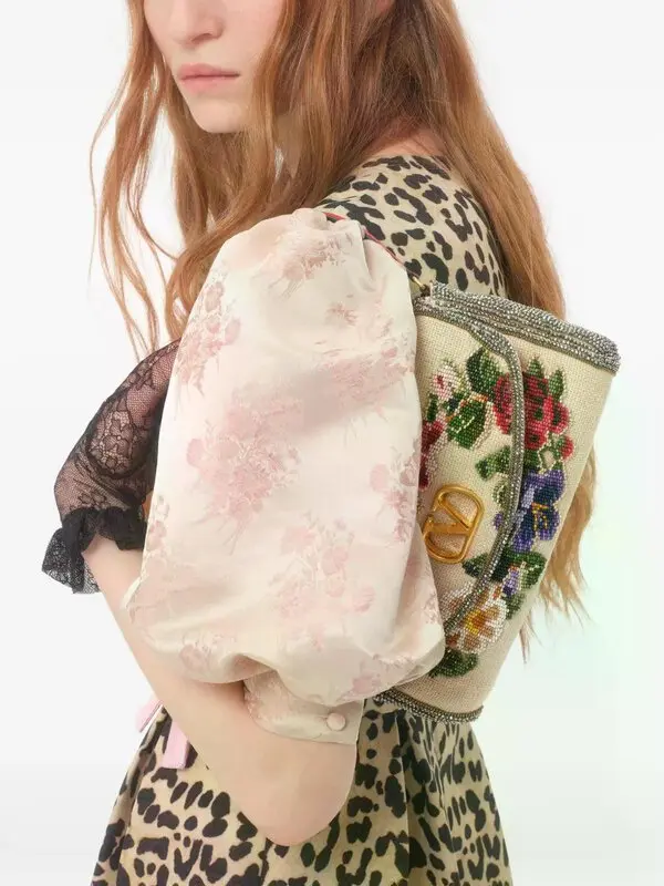 Valentino Garavani Devain Embroidered Shoulder Bag