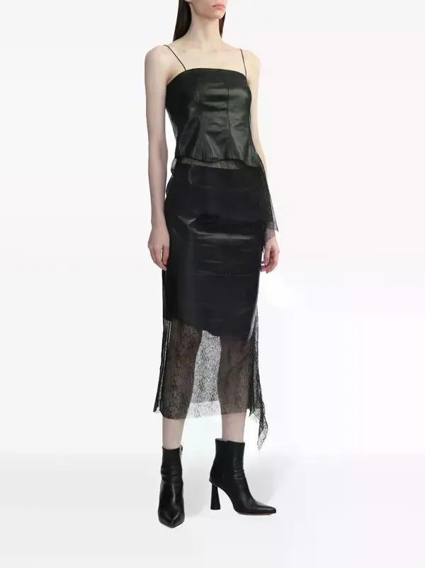 Helmut Lang Sheer Leather Top