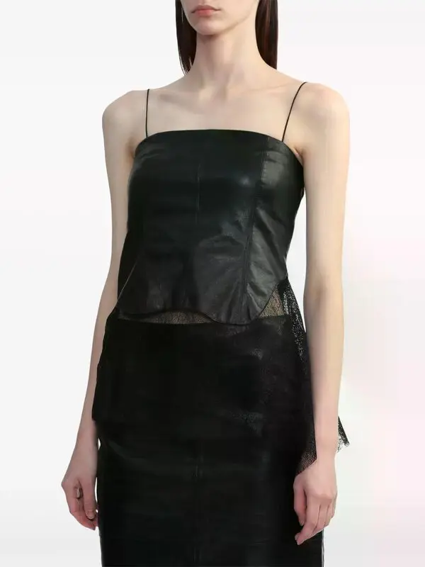 Helmut Lang Sheer Leather Top