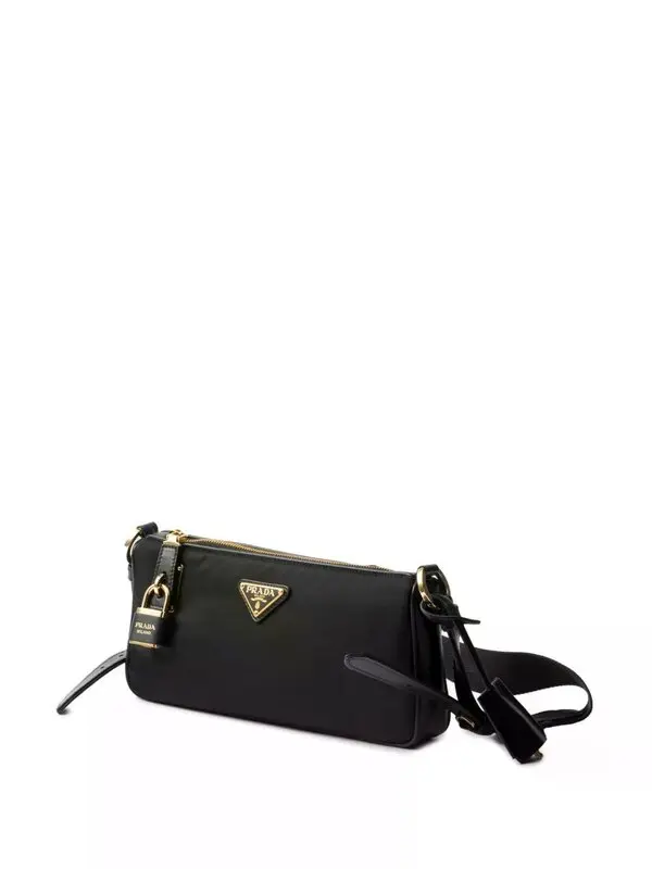 Prada Leather-trim Shoulder Bag - Black