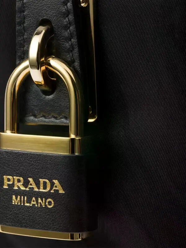 Prada Leather-trim Shoulder Bag - Black