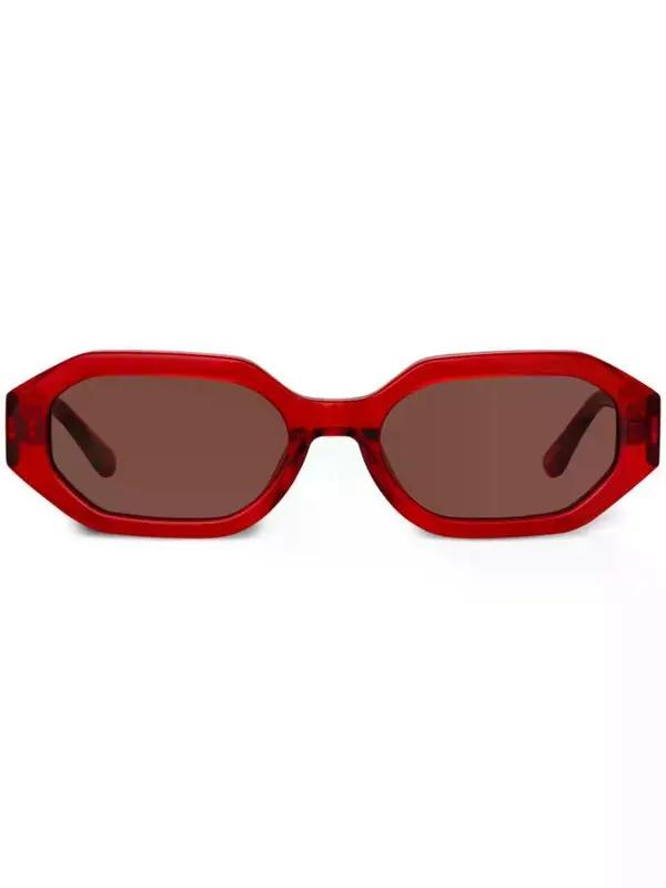 Linda Farrow Irene Oval-lenses Sunglasses - Red