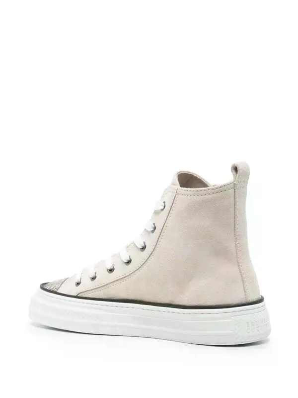 Brunello Cucinelli Monili Embellished High Top Sneakers